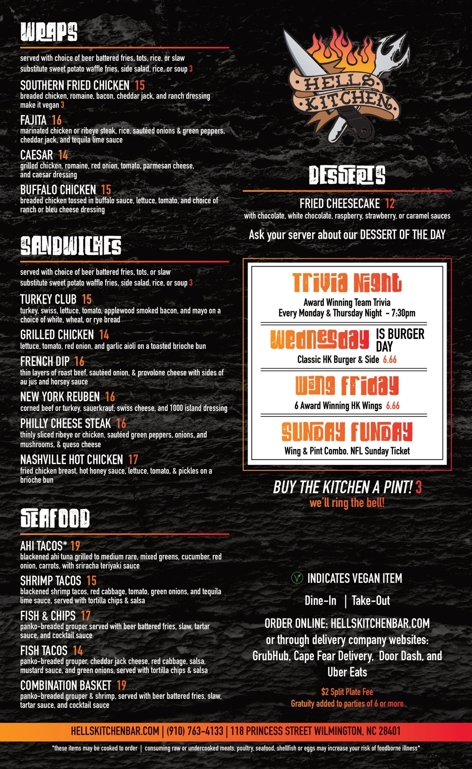Menu – Hell’s Kitchen