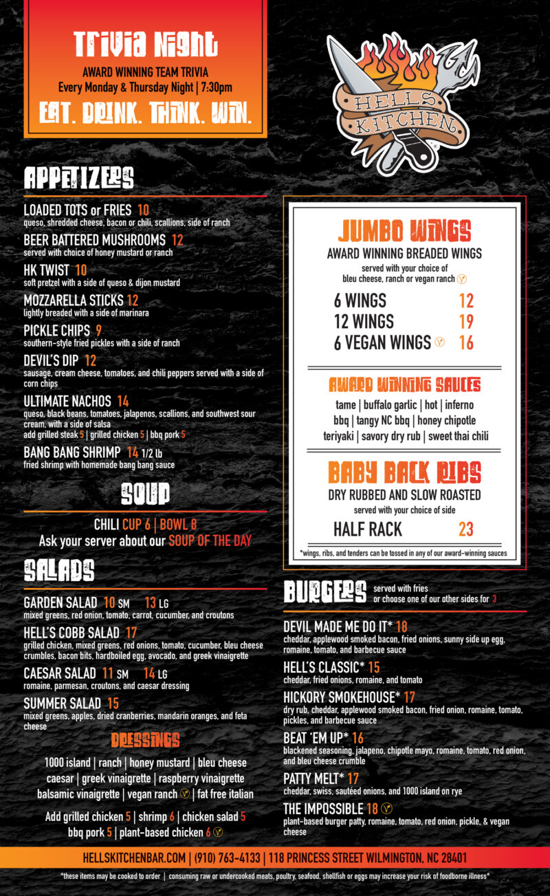 Menu – Hell’s Kitchen